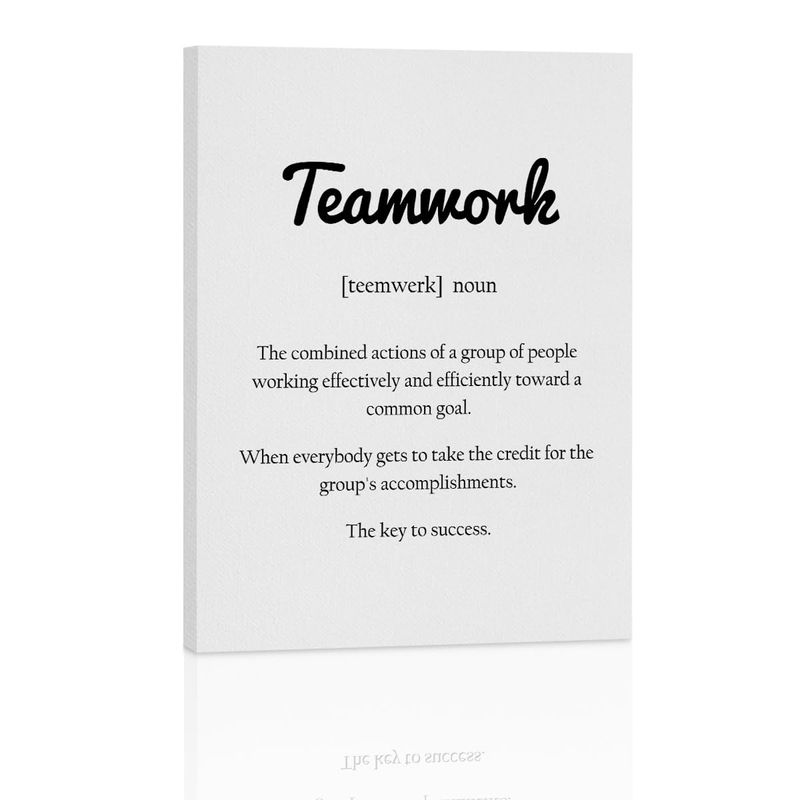 Inspirational Teamwork Noun Canvas Wall Art for Office Decor Framed Art ...