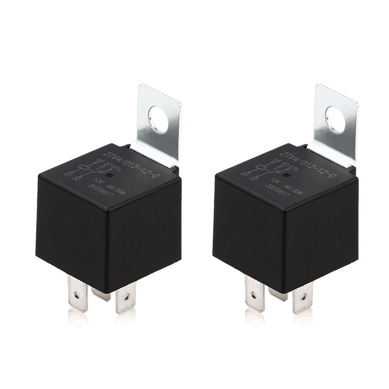 Techie 2 Pack 5 Pin Car Relay,12V 40A with Fixed Plate,Automotive ...