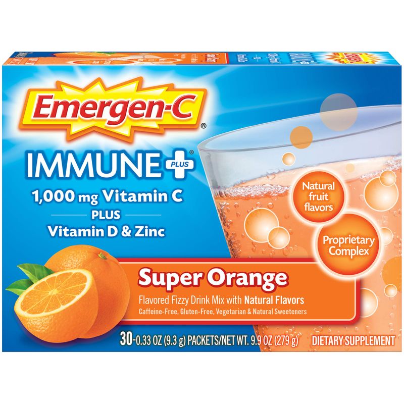 Emergen-C Immune+ 1000mg Vitamin C Powder, with Vitamin D, Zinc ...