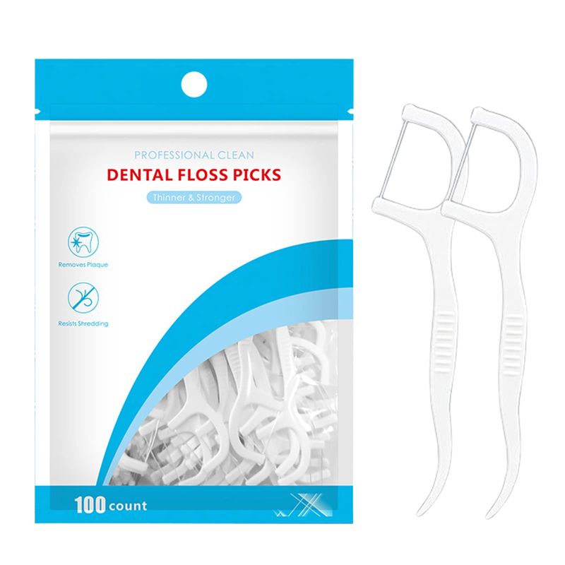 Kafeiya 100pcs Floss Picks,Dental Floss Picks Disposable Portable Floss ...