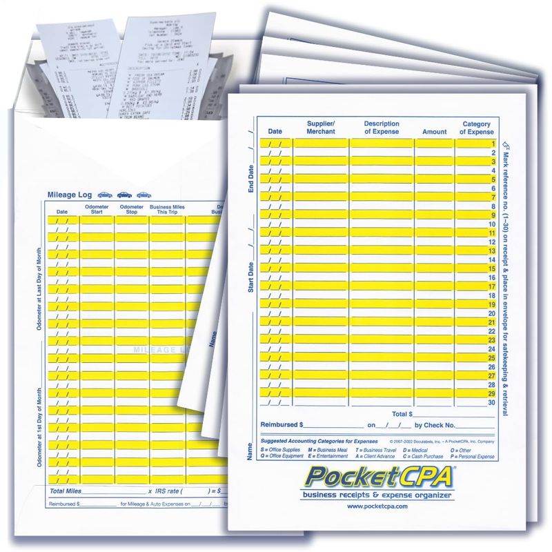 PocketCPA Receipts Organizer & Expense Envelopes (12 Pack) - Store ...