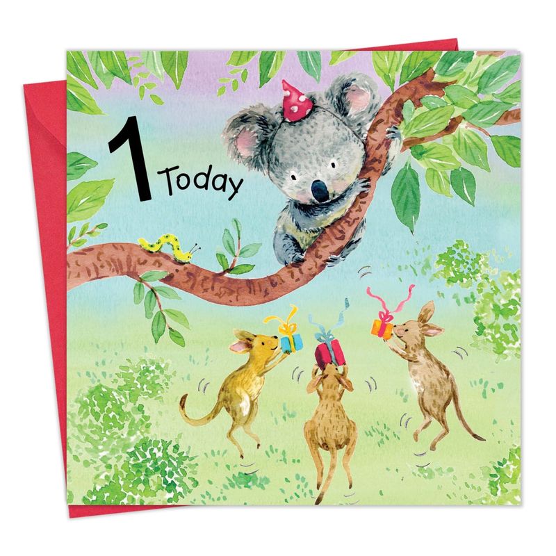 Twizler 1st Birthday Card For Girl or Boy with Koala – Age 1 Birthday ...