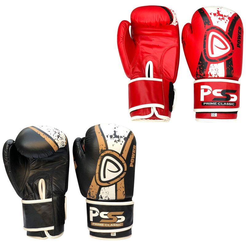 Prime Adult Real Leather Boxing Gloves Punching Mitts Training Glov ...