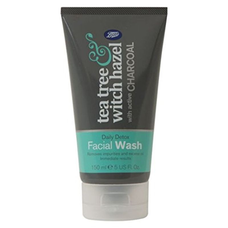 Boots Tea Tree and Witch Hazel Charcoal Facial Face WASH 150ml - Online ...