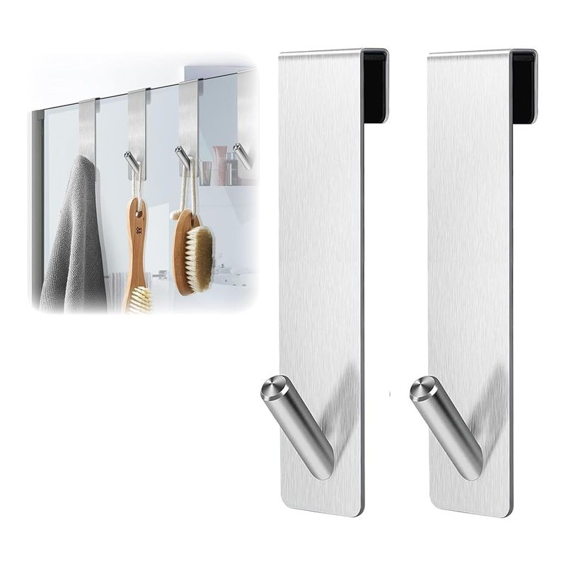 Over Door Hooks, 2 PCS Frameless Glass Shower Door Extended Hook, No ...