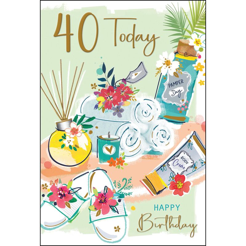 Jonny Javelin Female 40th Birthday Card - Happy Birthday Card Age 40 ...