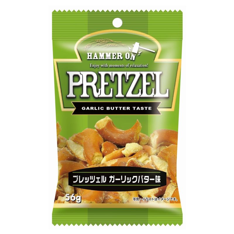 Miyata Hammer On Pretzel, Garlic Butter Flavor, 2.0 oz (56 g) x 10 Bags ...