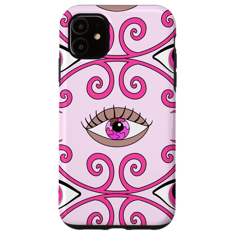 iPhone 11 Moon Evil Eyes Eyeball Eyelashes Cute Pink All Seeing Eye ...