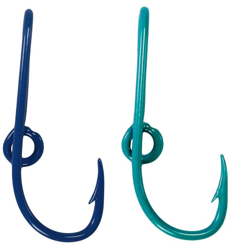 Custom Colored Eagle Claw Hat Fish Hooks for Cap -Set of Two Hat pins- One Blue and One Teal Hat ...