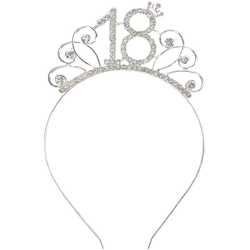 18th Birthday Tiara, White with Diamonds Tiara for Women, 18th Birthday ...