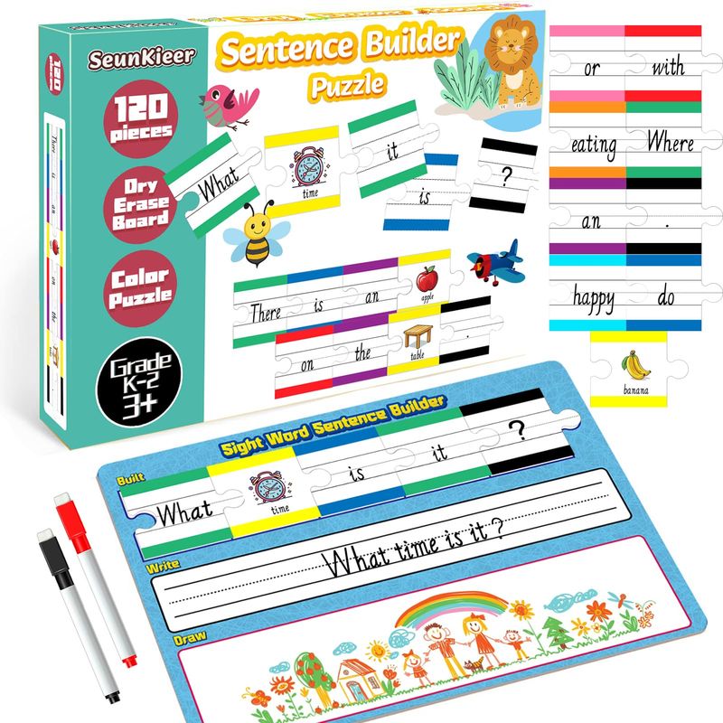 SeunKieer Sentence Building, Sight Word Builder Cards for Early Reading ...