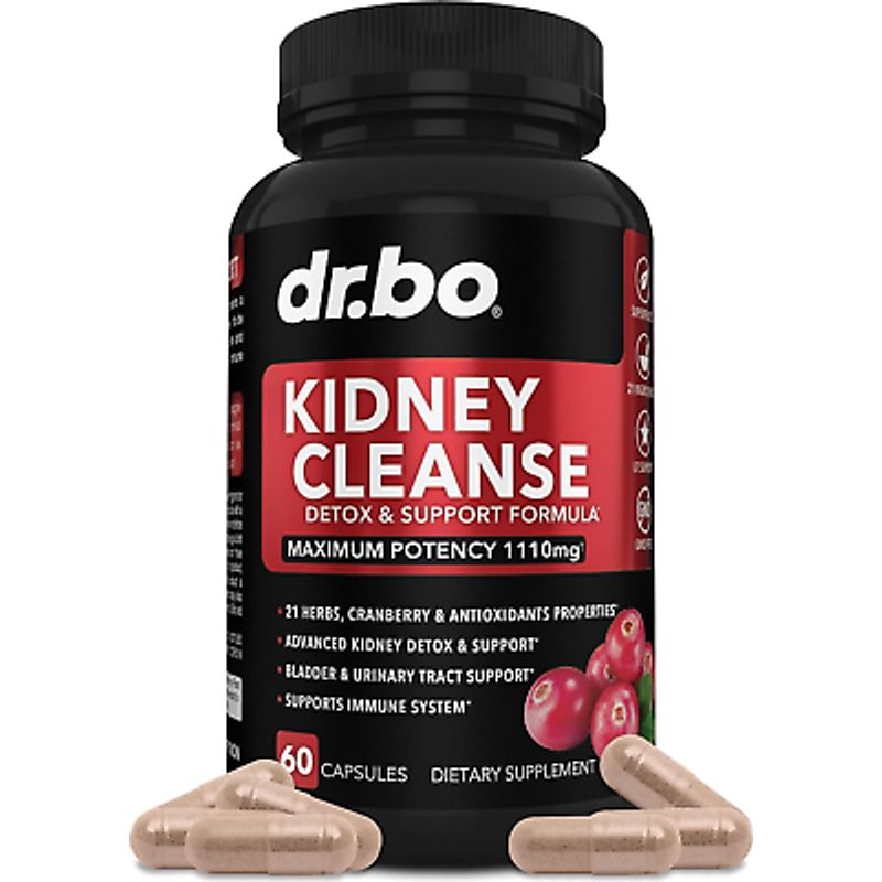 Dr. Bo Kidney Cleanse Pills Cranberry Juniper Urinary Tract Support ...
