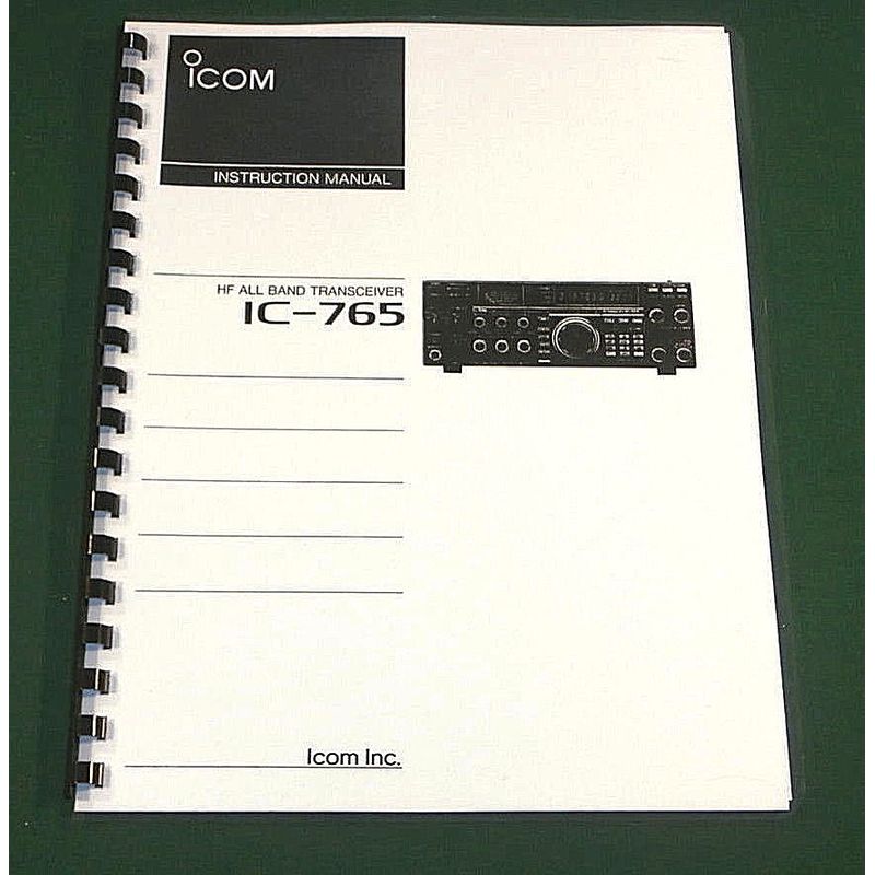 Icom IC-765 Instruction manual - Premium Card Stock & Protective Covers ...
