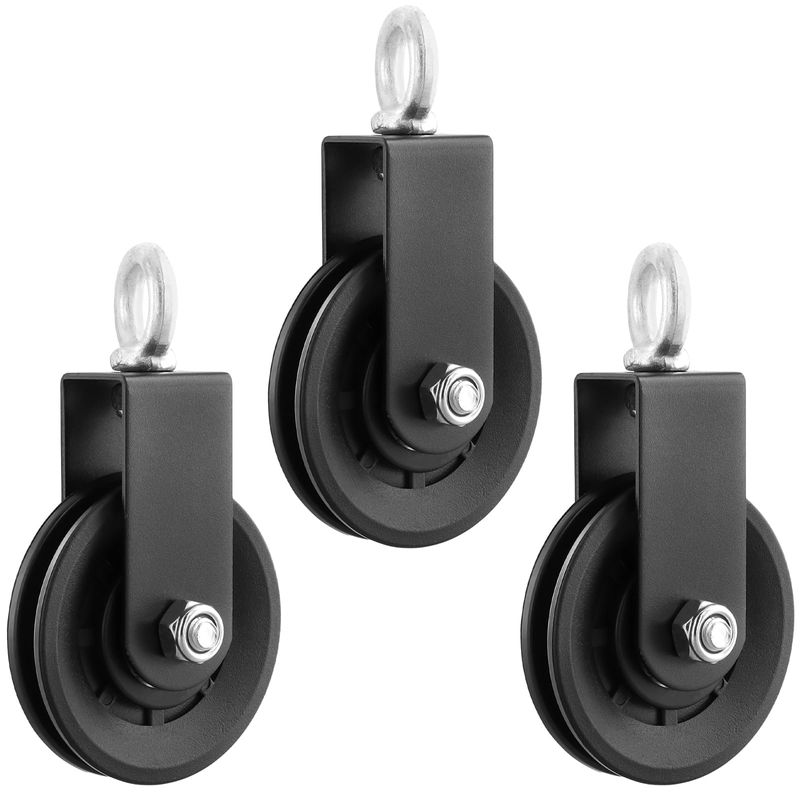 HAKZEON 3 PCS Home Gym Pulley Wheel, 360 Degree Rotation Silent Nylon ...