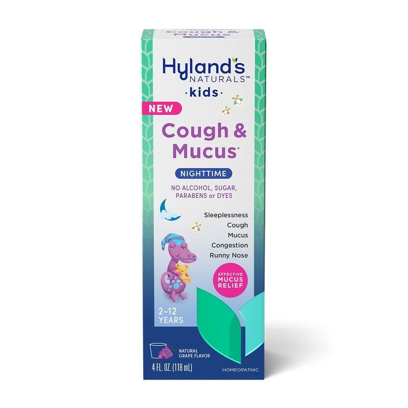 Hyland's Naturals Kids Cough & Mucus Nighttime, Kids Cough Medicine for ...