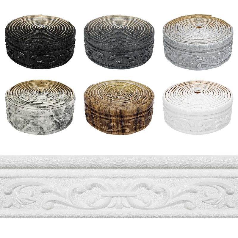 Wallpaper Border 90" x 3.1" Peel Stick Foam Molding Trim Self Adhesive ...