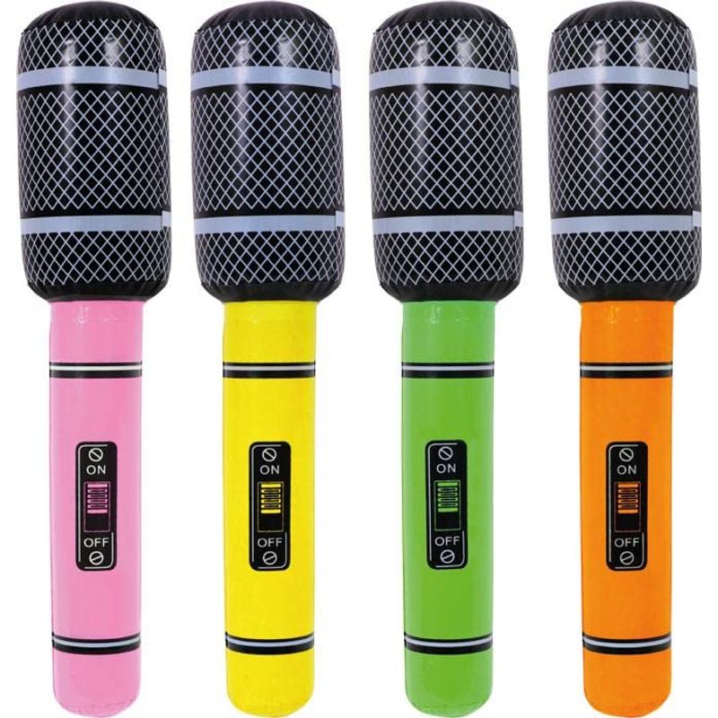 Inflatable Microphone - 16"/40cm Tall Neon Inflatable Microphone ...
