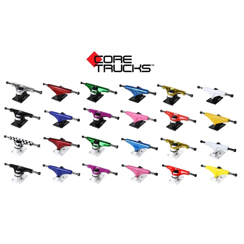Core Skateboard Trucks 5.0" Aluminum (Choose Your Color) (White/Black ...