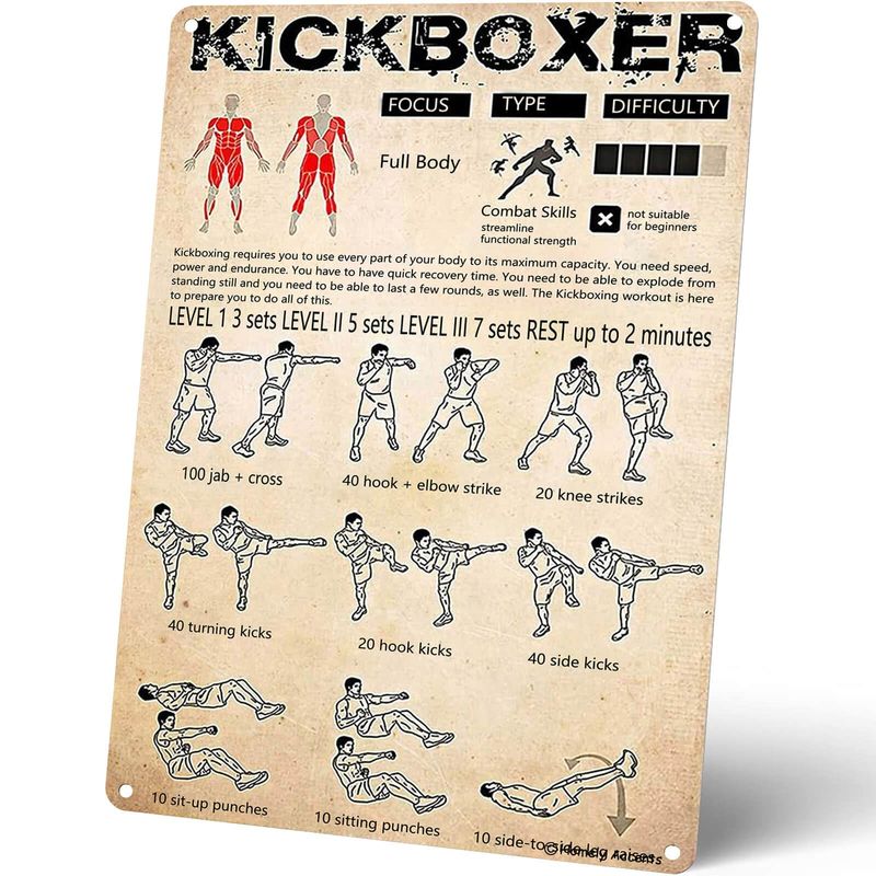 Homely Accents Cool Kickboxer Knowledge Metal Signs, Vintage Boxing ...