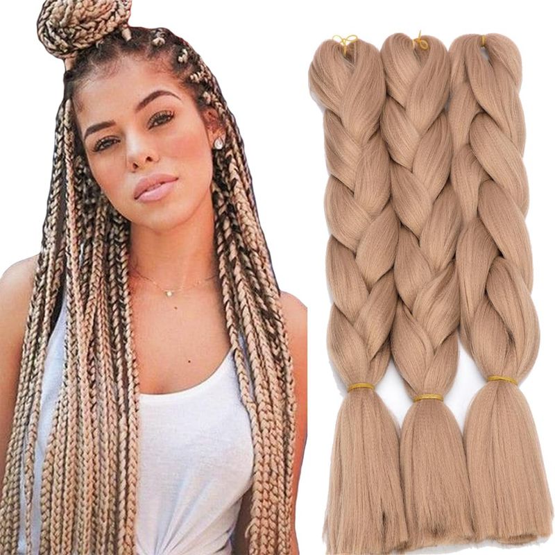 Jumbo Braiding Hair Yaki Bulk Supply 3bundles Pack Dirty Blonde color ...