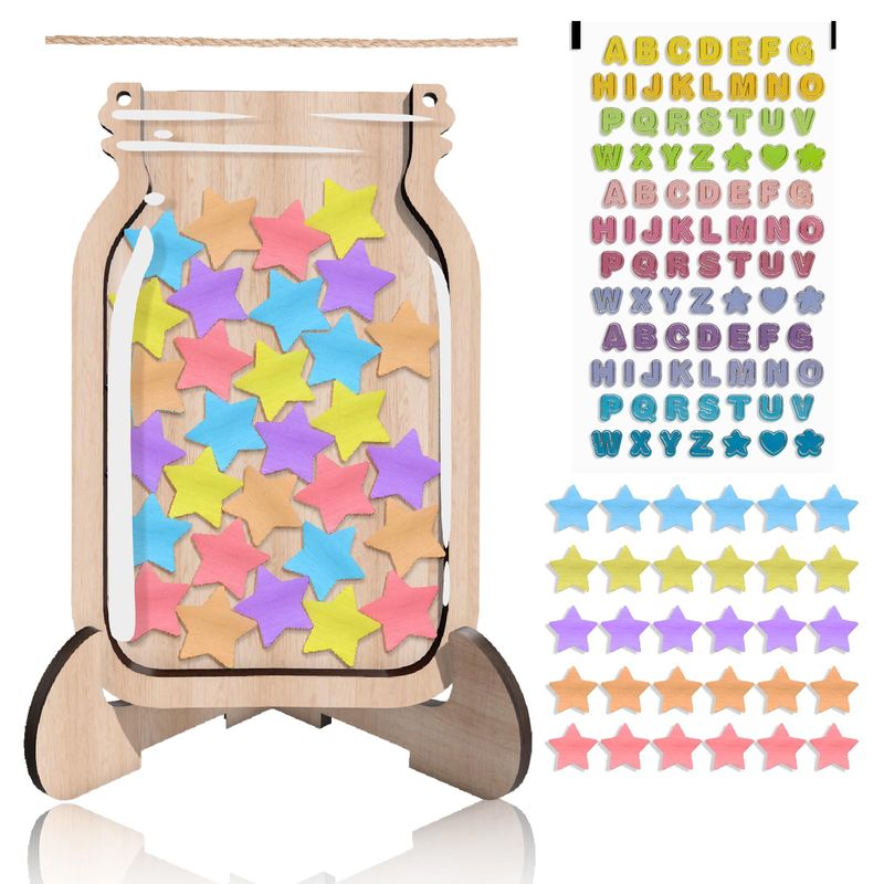 Personalized Star Reward Jar for Kids with DIY Letter Stickers, Potty ...