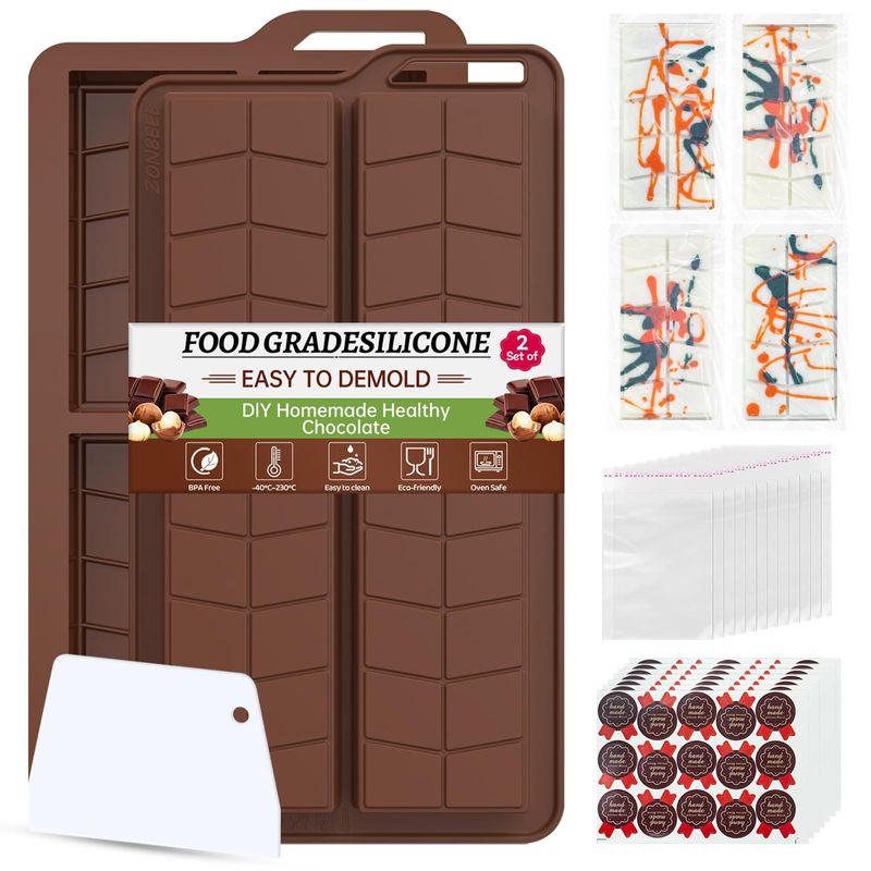 Deep Chocolate Bar Moulds,Reusable Deep Silicone Chocolate Bar Sweet ...