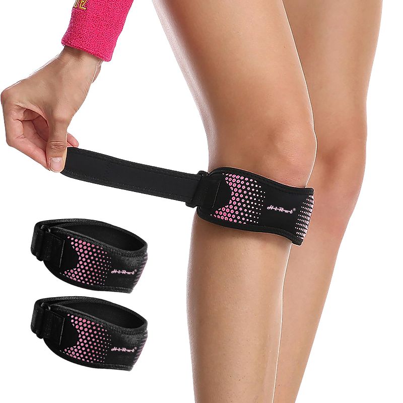 HiRui 2 Pack Patella Tendon Knee Straps, Knee Brace Knee Support Patellar Stabilizer for Running ...