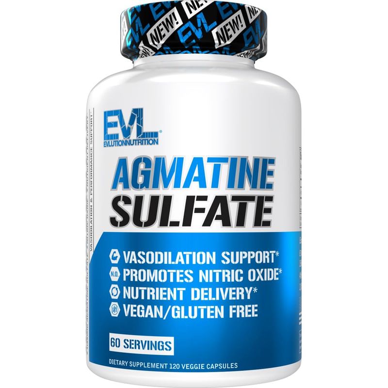 Evlution Nutrition Agmatine Sulfate Nitric Oxide Capsules - High Strength Agmatine Sulfate ...