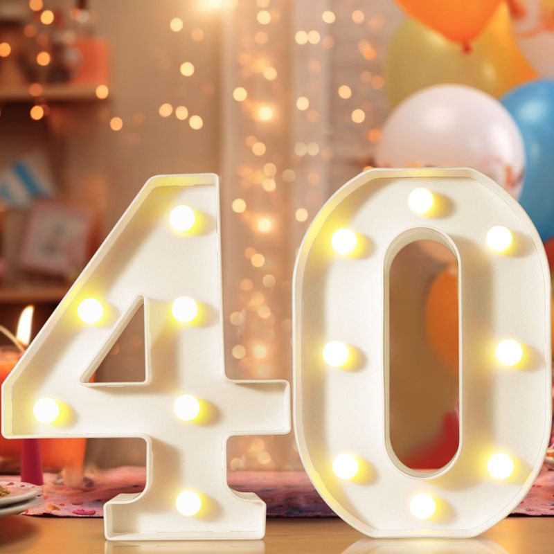 8.8" Decorative LED Light Up Numbers, Marquee Numbers Lights for 40th ...