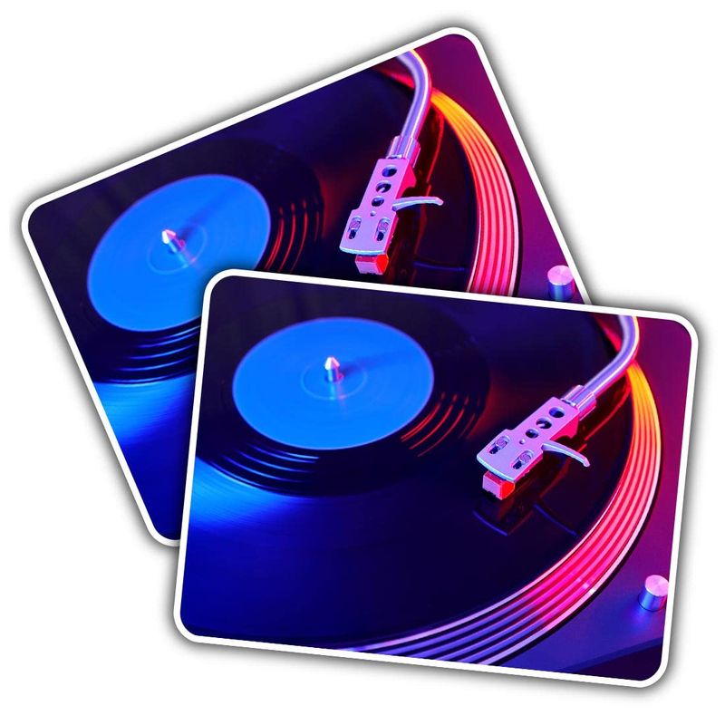 2 x Vinyl Stickers - Rectangle Shape 10x7cm Turntable Vinyl Record ...