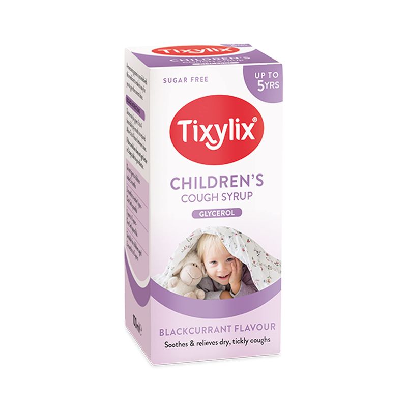 Tixylix Children's Blackcurrant Dry and Tickly Cough Syrup 100ml, Sugar ...