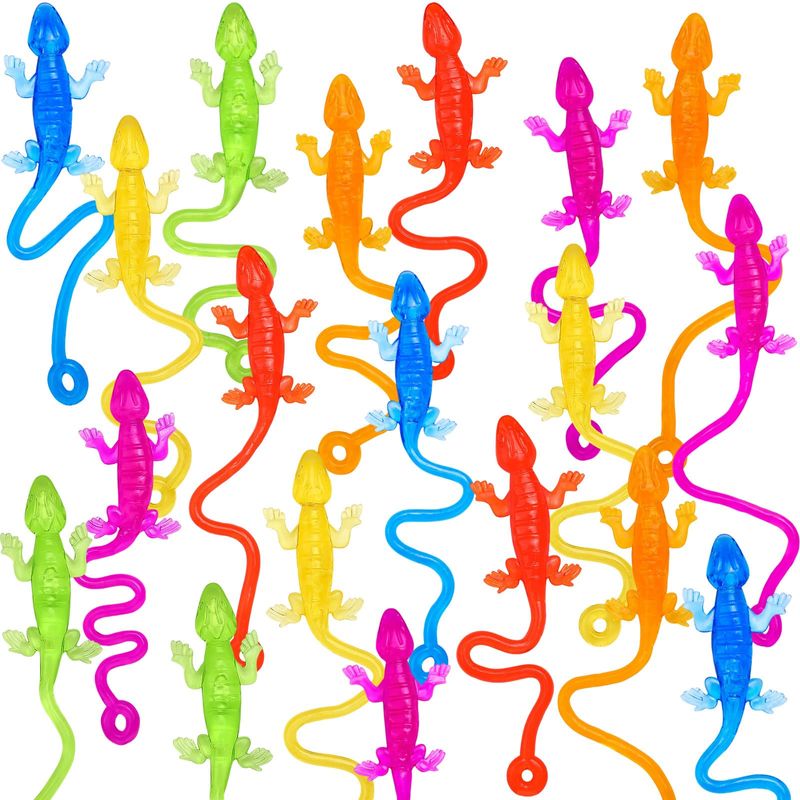 HLARTNET 100 PCS Sticky Lizards for Kids, Stretchy Sticky Lizards Toys ...
