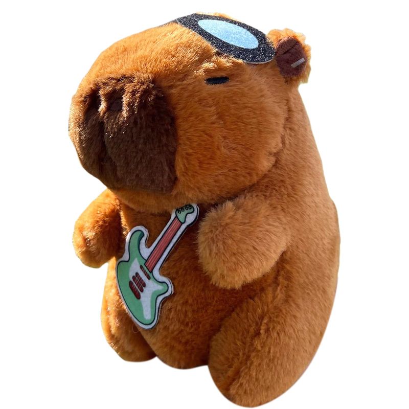 AYNKH Guitar Capybara Plush Toy, 23cm Realistic Soft Capybara Stuffed ...