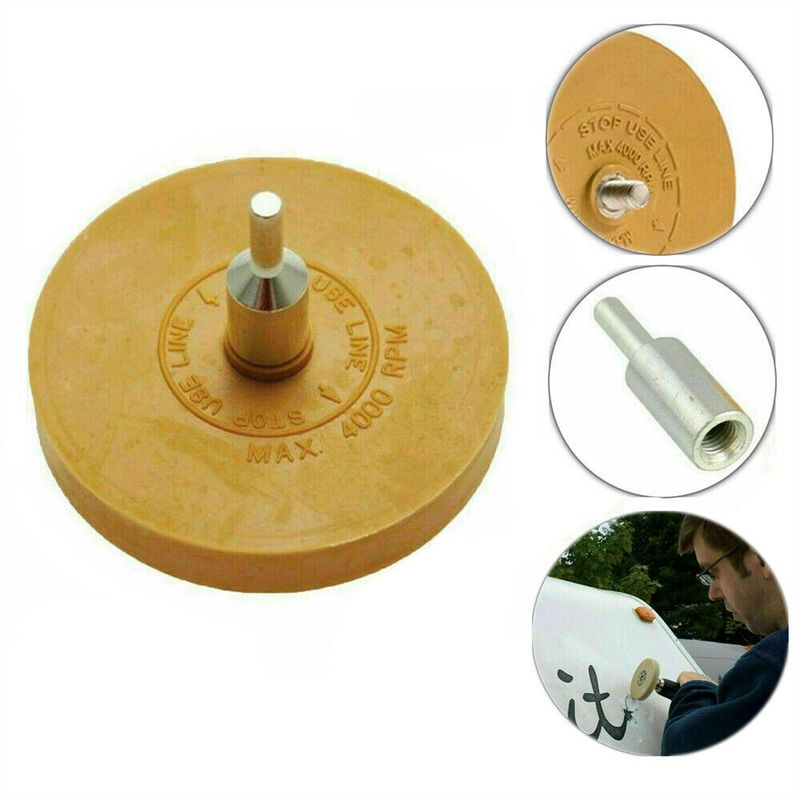 4'' Rubber Eraser Wheel Car Decal Remover For 3M Glue Remove Adhesive ...