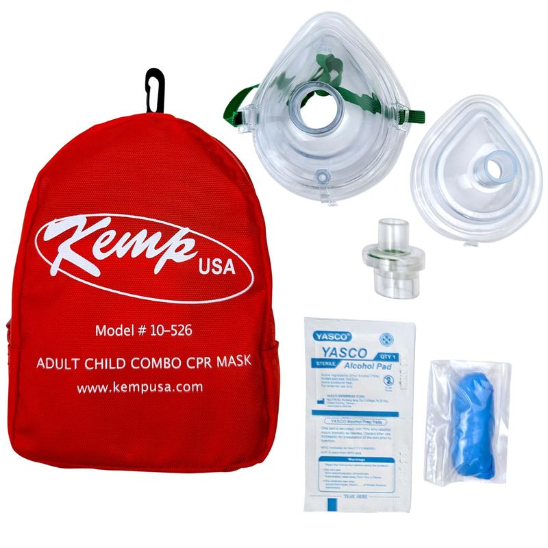 Kemp USA First Aid Adult and Infant CPR Mask Combo Kit (1) - Online ...