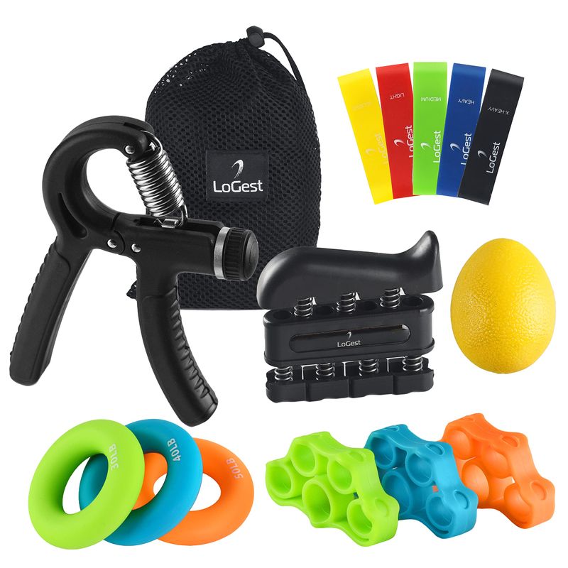 14 Pack Hand Grip Strengthener Set Forearm Adjustable Resistance Hand ...