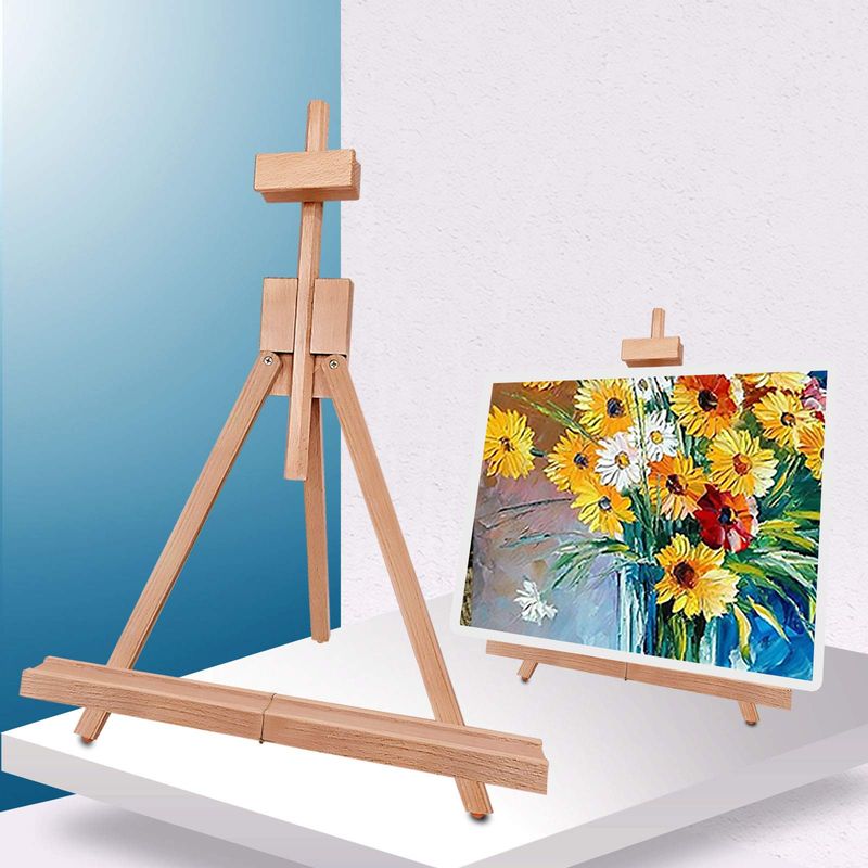 Miratuso Painting Easel, Folding Wooden Tabletop Easel Stand Holds ...