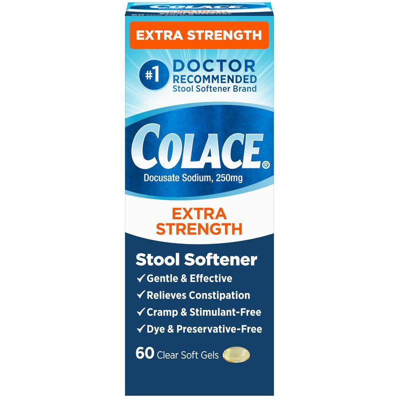 Colace Extra Strength Stool Softener for Gentle Effective Constipation ...