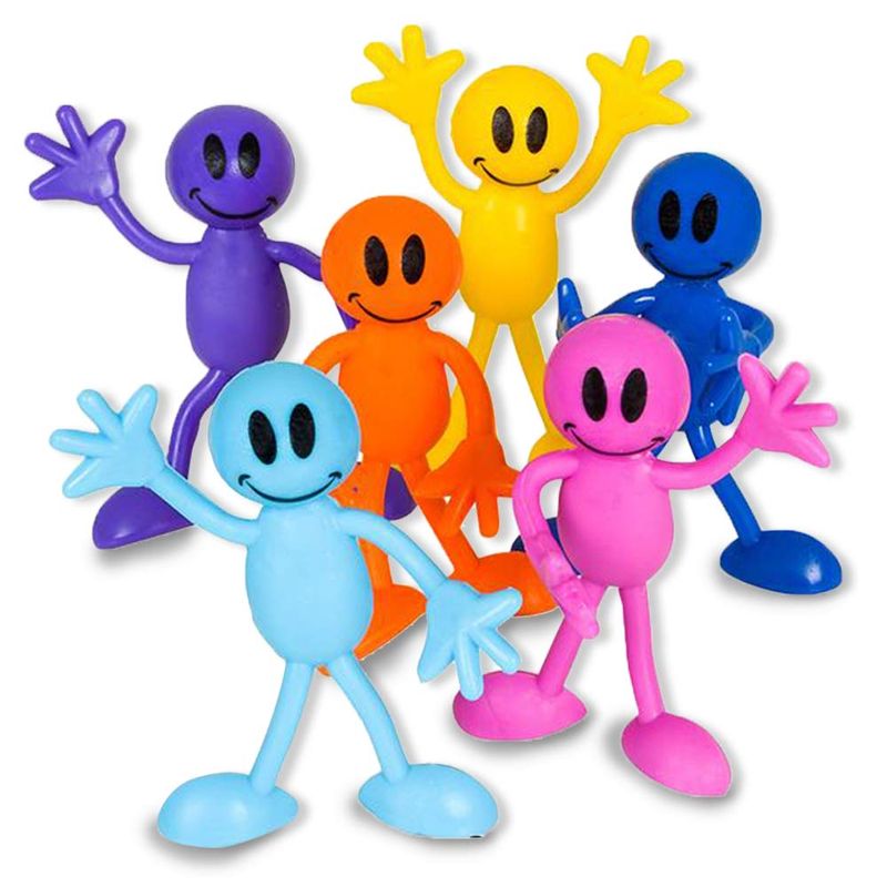 ArtCreativity Bendable Smile Figures, Set of 12 Smile Face Flexible Men ...