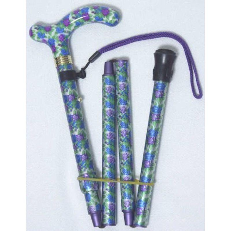 Folding 総花 Pattern Pin Cane Cane, Green Blue - Online Marketplace - EveryMarket