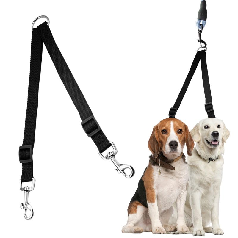 Double Ended Lead for Dogs,1 Pcs Double Lead for 2 Dogs,Adjustable ...