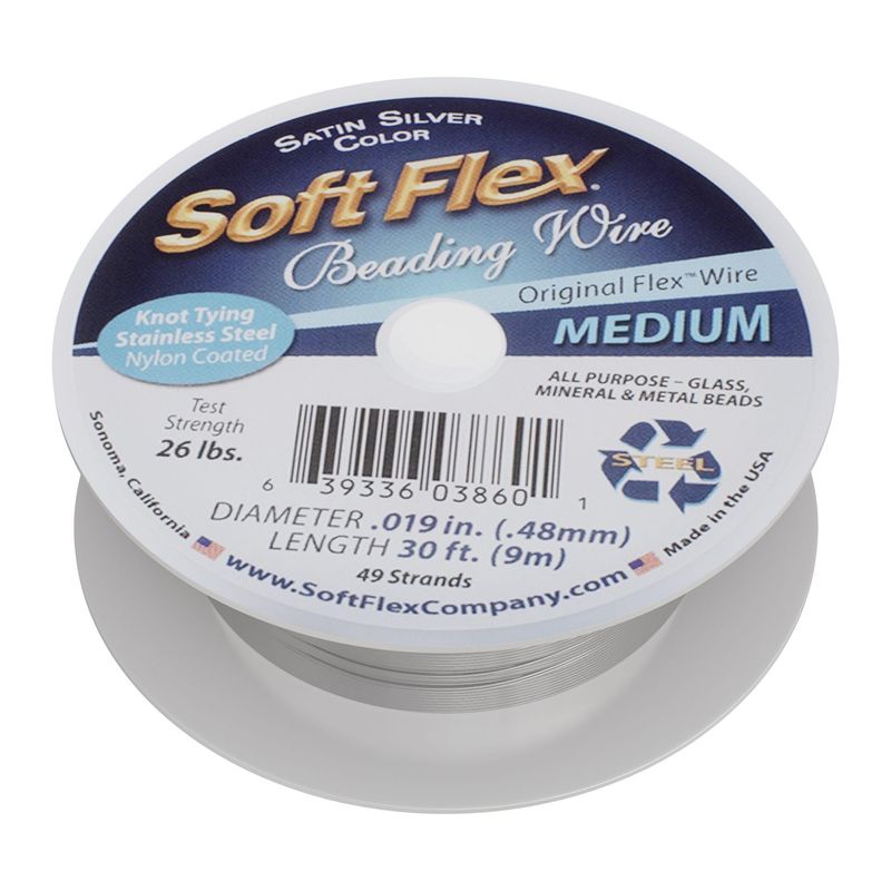 Soft Flex 49 Strand Beading Wire - Medium 0.19 Diameter - 30 Feet Nylon ...