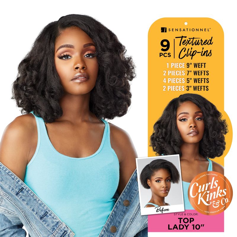 Sensationnel Curls Kinks and co Clip in - top lady 10-inch textured ...