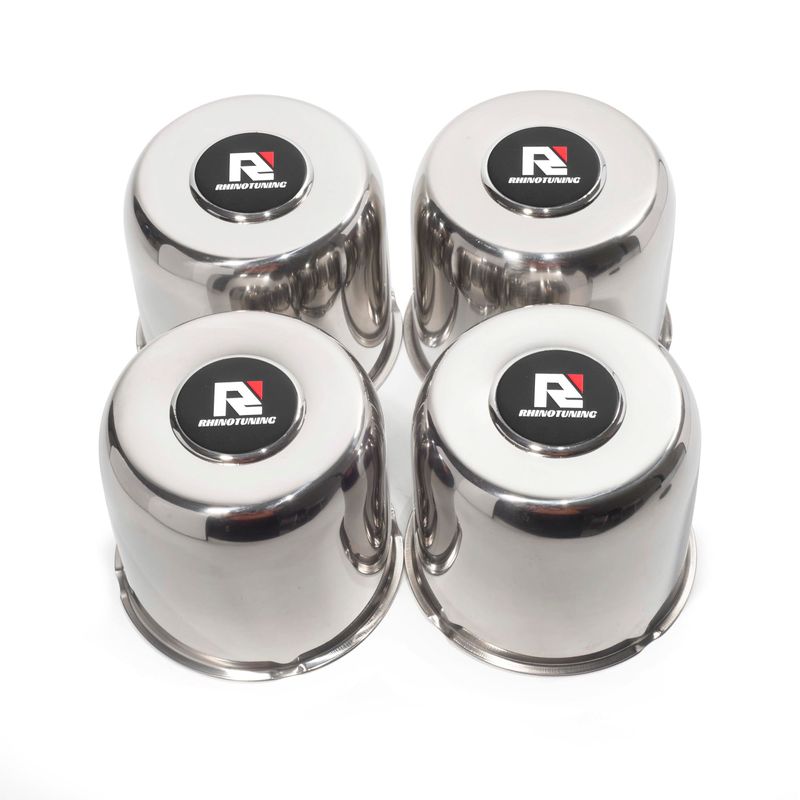RTrhinotuning 4 PCS 4.88 in Stainless Steel Trailer Wheel Center Caps 4 ...