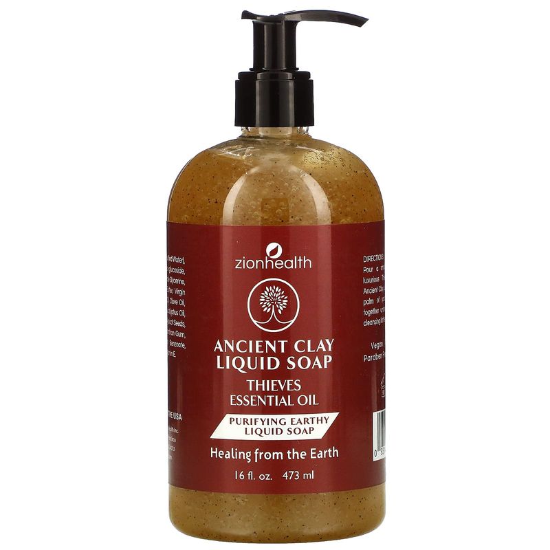 Zion Health Ancient Clay Liquid Soap, Grave Robber Oil, 16 fl oz (473 ...