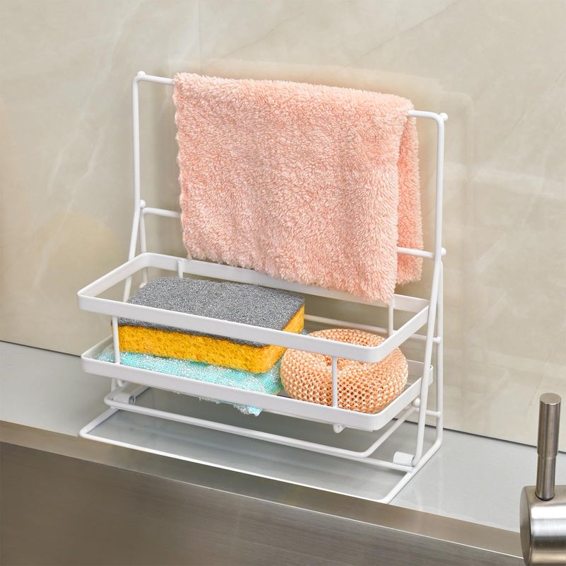 No Triangle Corner Kitchen Drain Net, Adhesive Sponge Holder, Dish ...