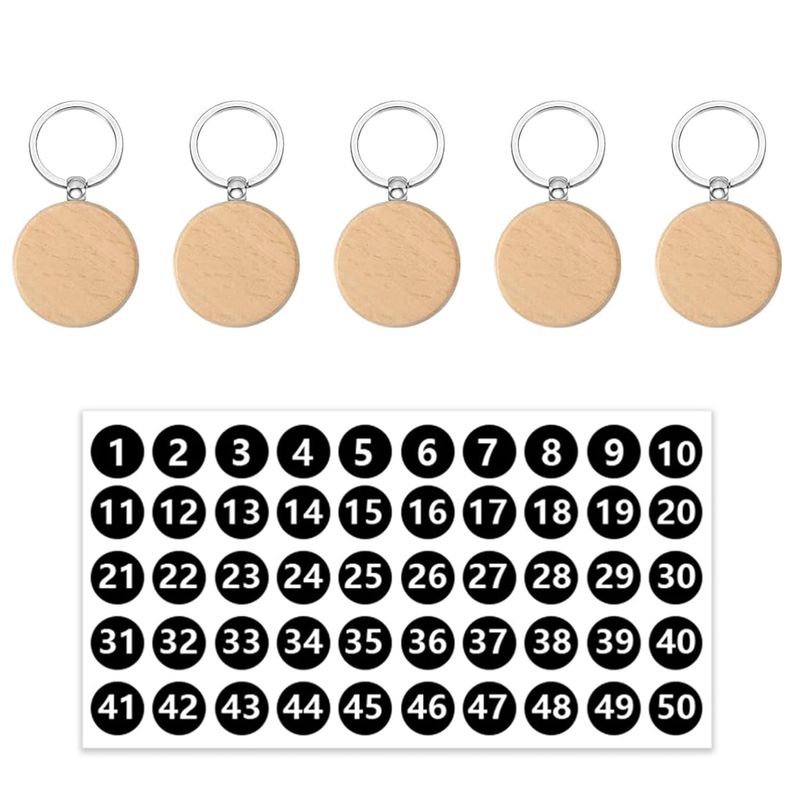 Number Tags, Luggage Tags, 5 Pieces, Number Stickers, Wooden Tags ...
