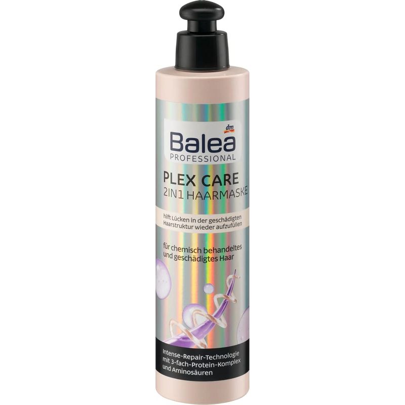 Balea Set of 2 Hair Care: Hair Mask Professional PLEX CARE 2-in-1 for ...
