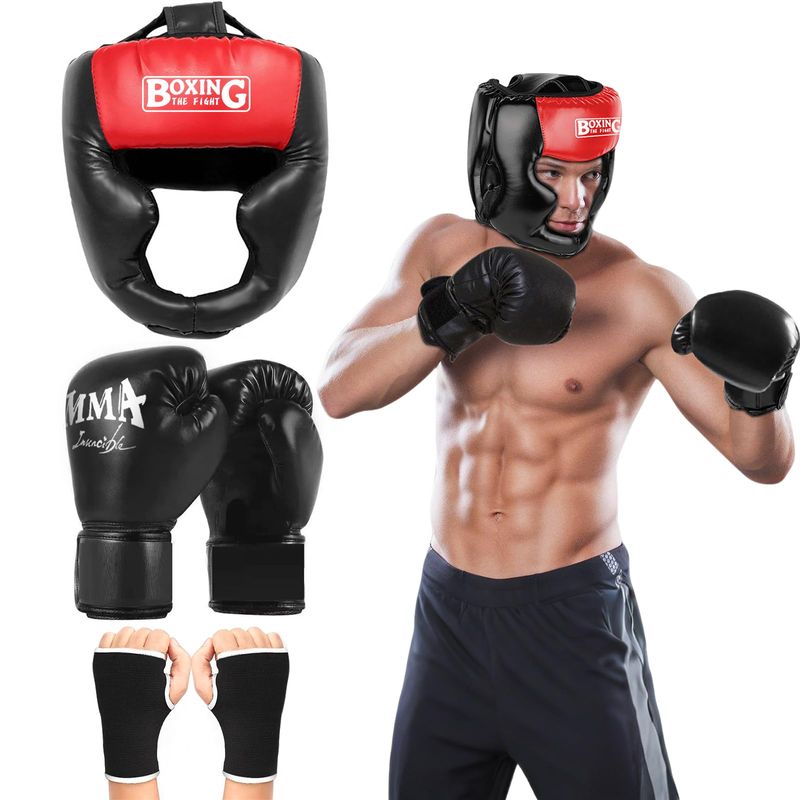 Boxing Headgear, Boxing Head Gear Sparring Safety Head Guard with ...