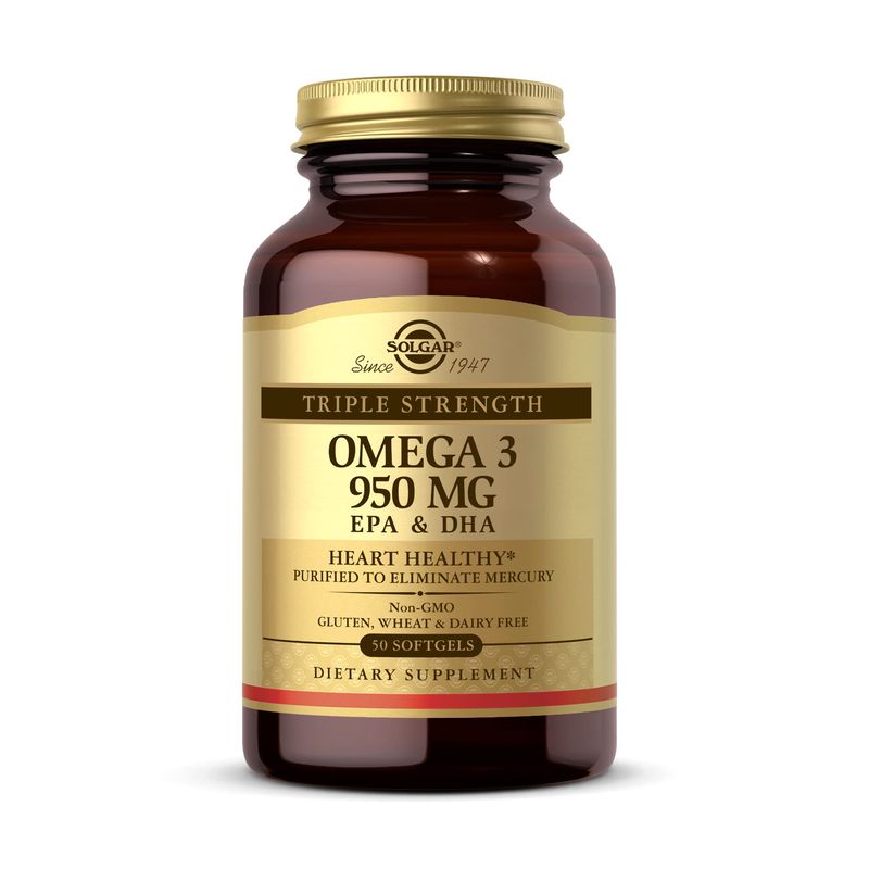 Solgar Triple Strength Omega 3 950 mg - 50 Softgels - Supports Joint ...